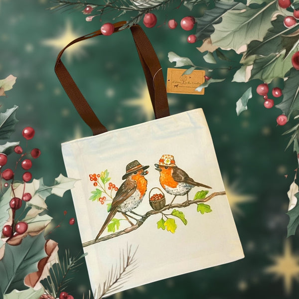 The Two Robins Tote Bag - At home in the country